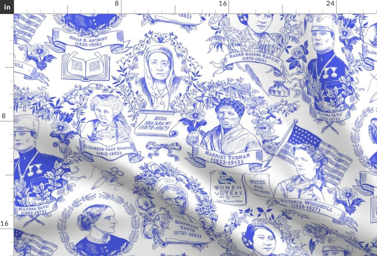 Feminism Fabric - Feminist Pioneers Sisters of Equality by Vinpauld ...