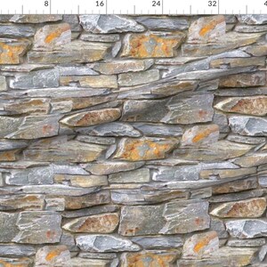 Rock Wall Fabric Castle by Koalalady Stone Shale Geology Earth Gray ...