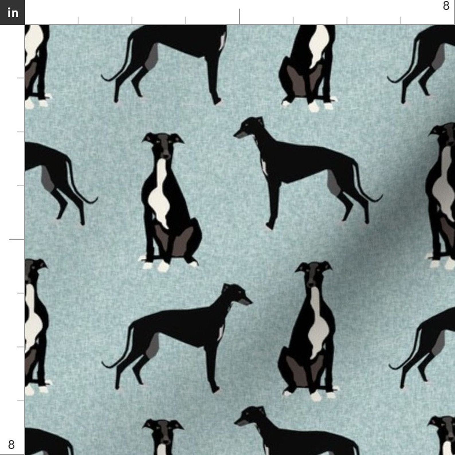 Greyhound Fabric Greyhound Black Pet Quilt B Coordinate | Etsy