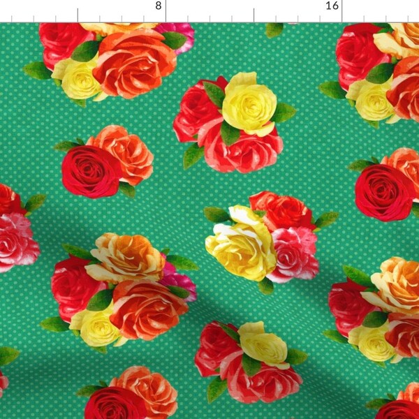 Retro Floral Fabric - Etsy