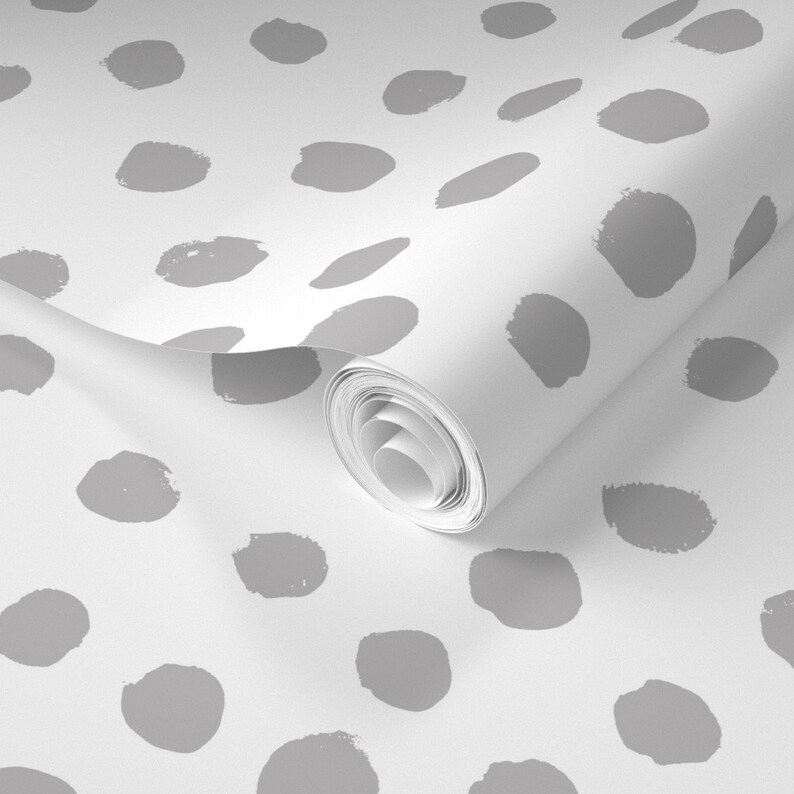 Gray Dots Wallpaper Dots Grey Minimal Spots by - Etsy