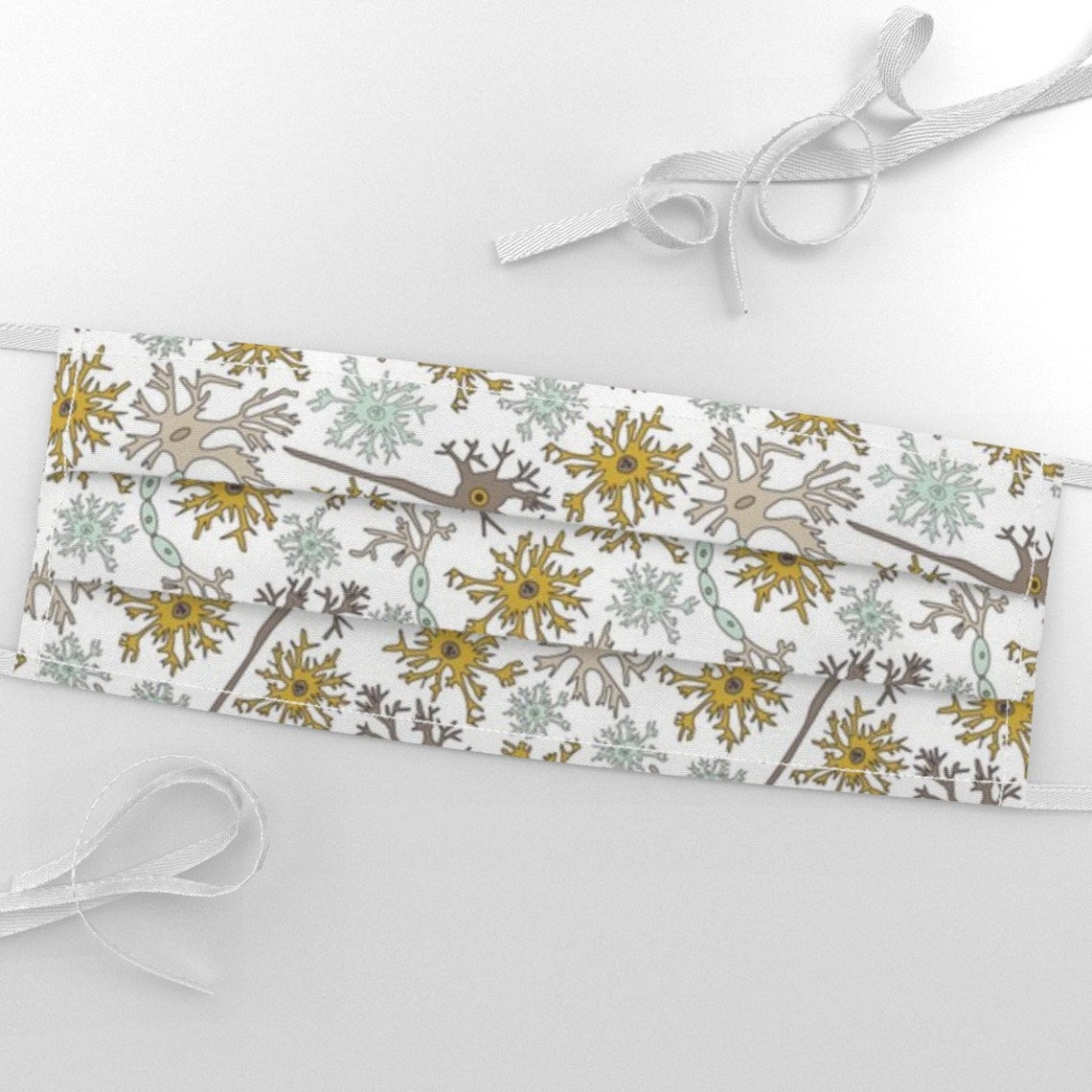 Brain Science Fabric Neurons Yellow and White by Mag-o | Etsy Canada