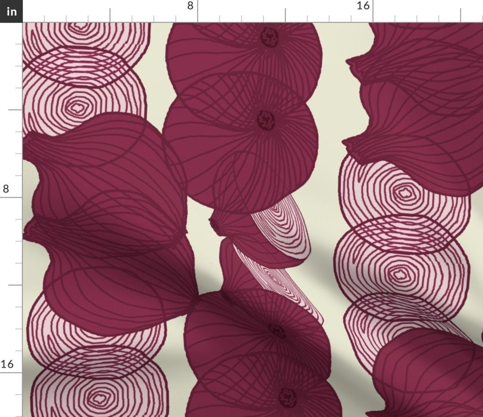 Red Onions Fabric Red Onion Stripe by Lfntextiles Summer - Etsy