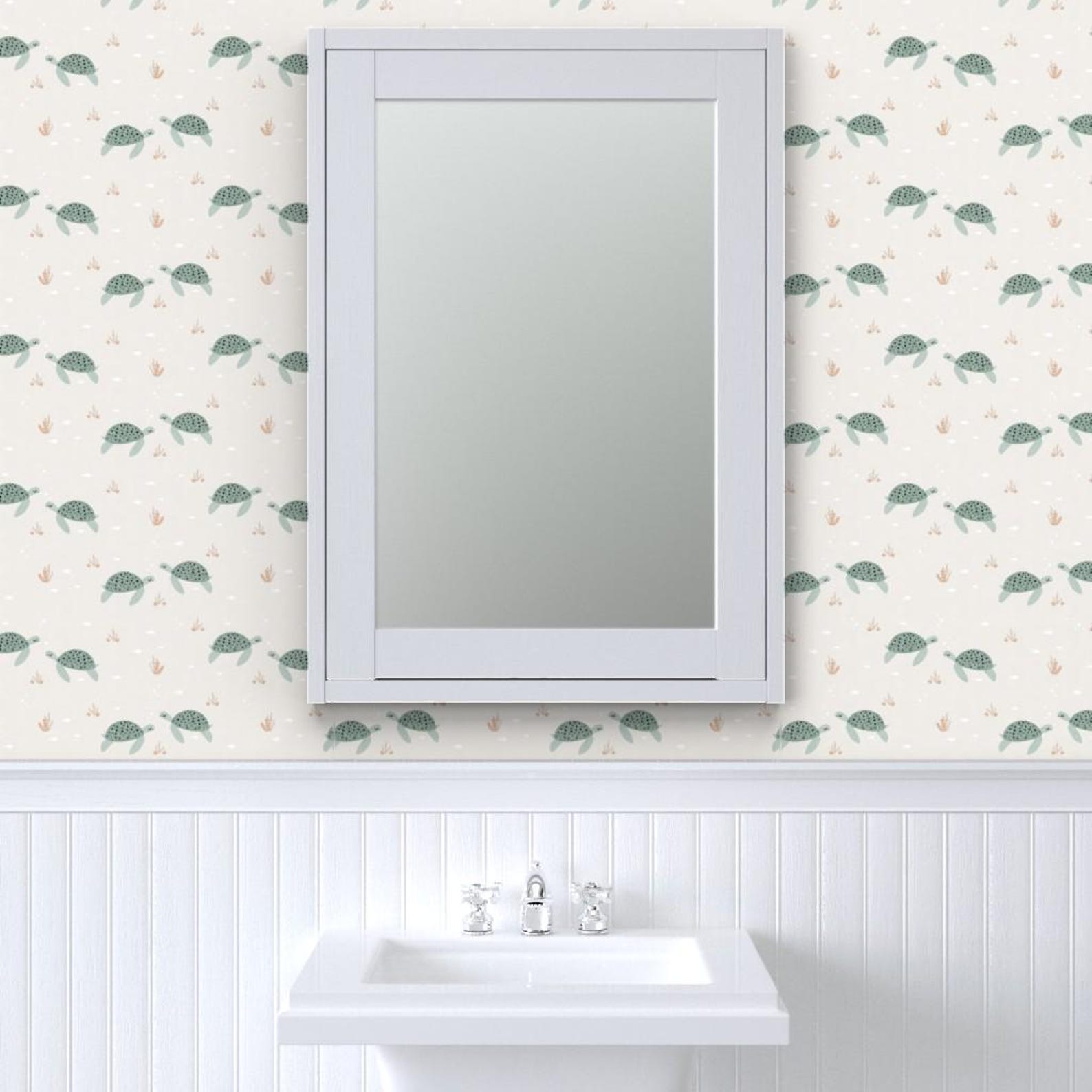Boho Sea Turtles Removable Peel and Stick Wallpaper - Coastal Nautical ...