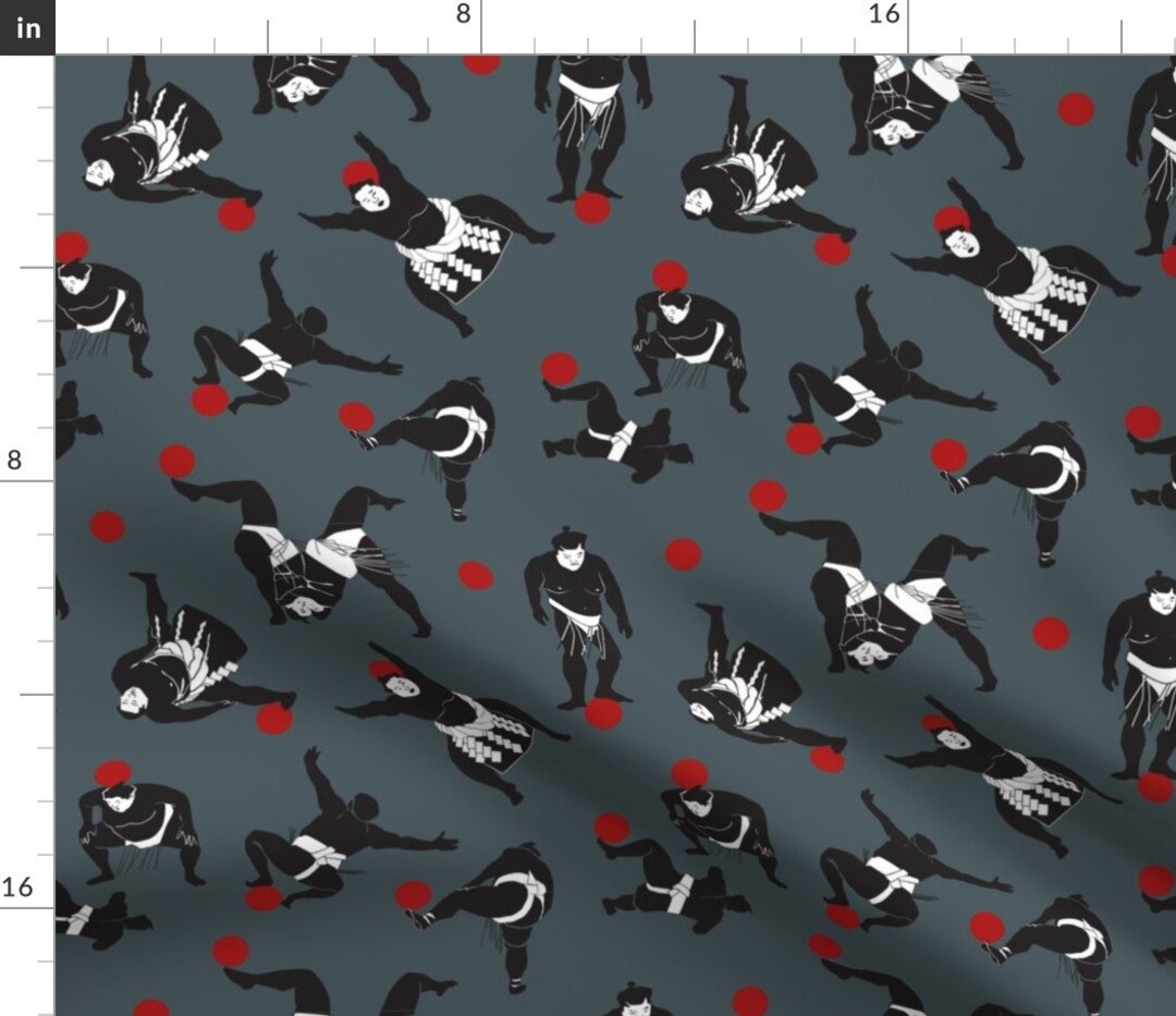 Sumo Wrestlers Fabric Sumo-sthenics by Dancingbirdstudio Sumo Wrestlers ...