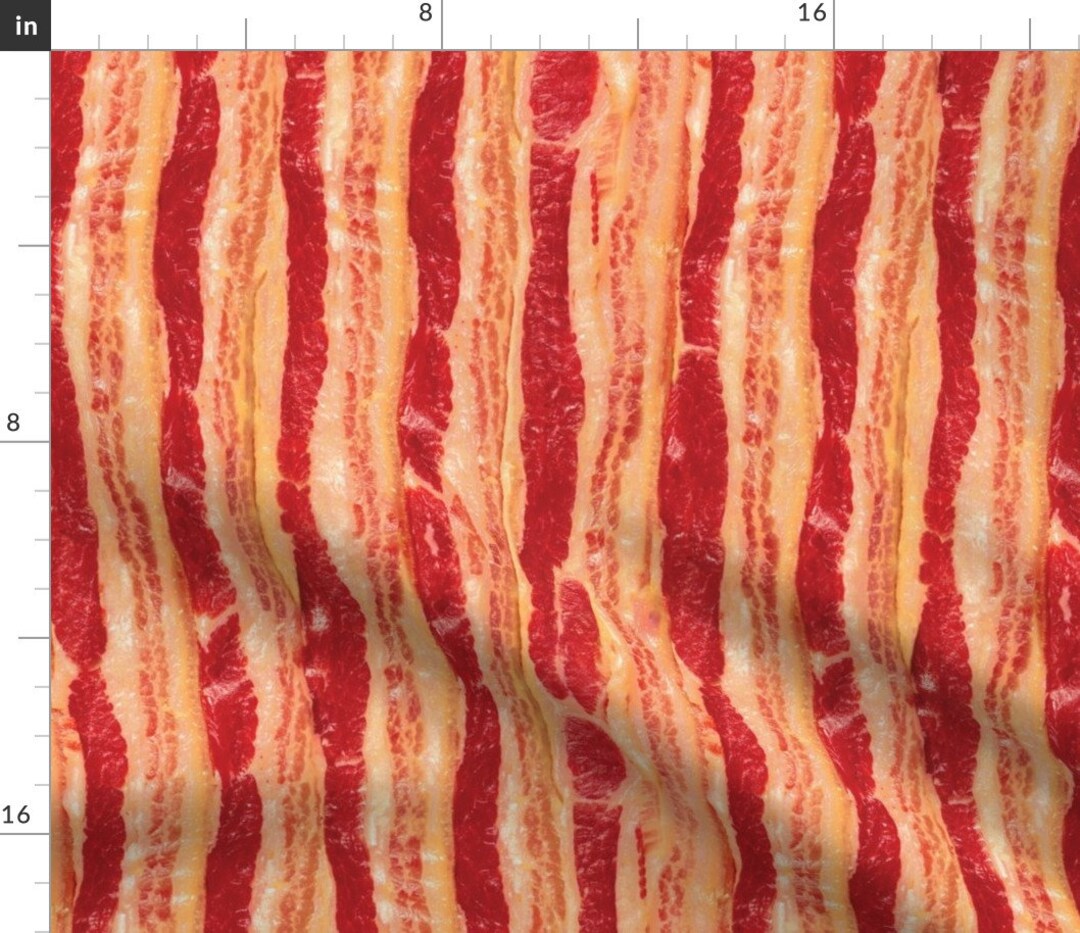 Bacon Fabric Bacon Slabs by Xoxotique Bacon Stripes Cotton Fabric by ...