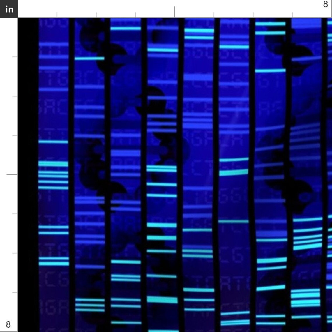 Dna Fabric Dna Genealogy by Customheirlooms Dna Blue Black - Etsy
