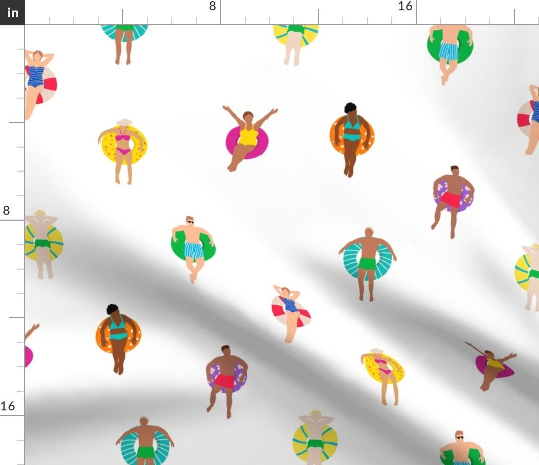 Multicolor Fabric Swimmers on Floats by Dasbrooklyn Ocean Swim Pool ...