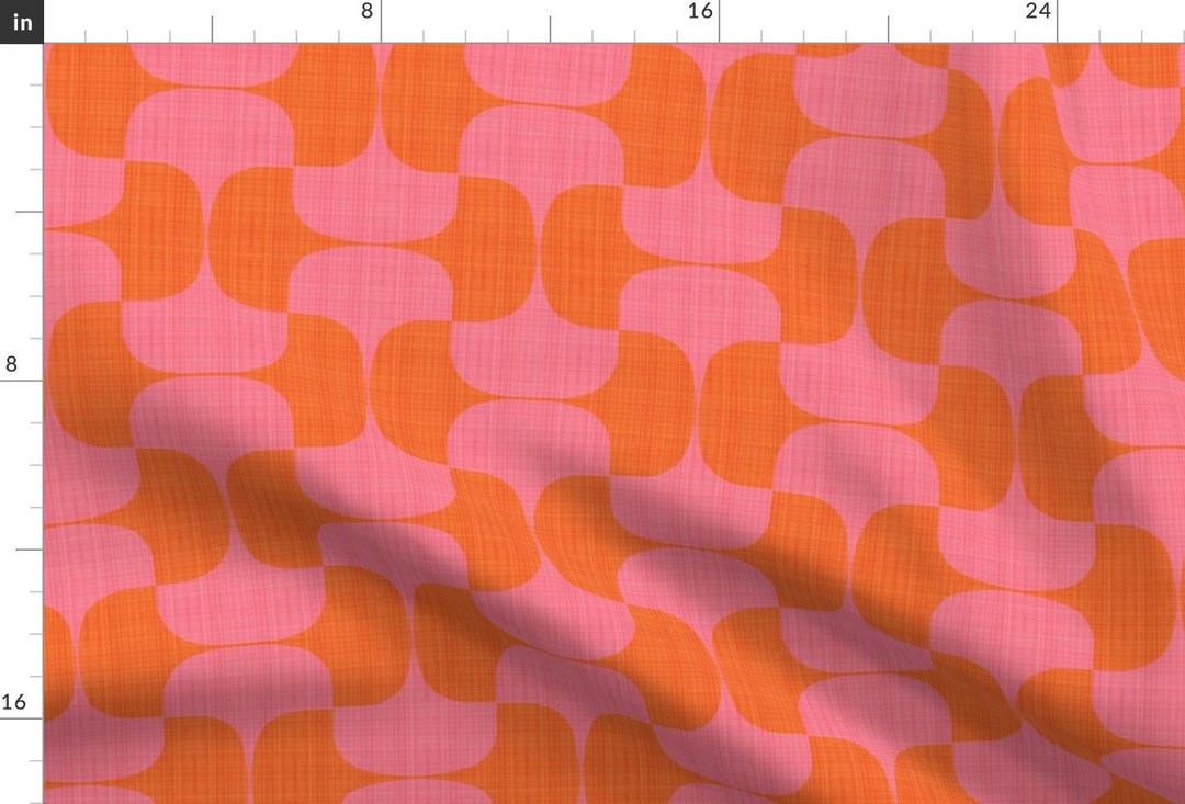 Orange Coral Fabric - Bold Pink Orange by Wren_leyland - Bold Minimal ...