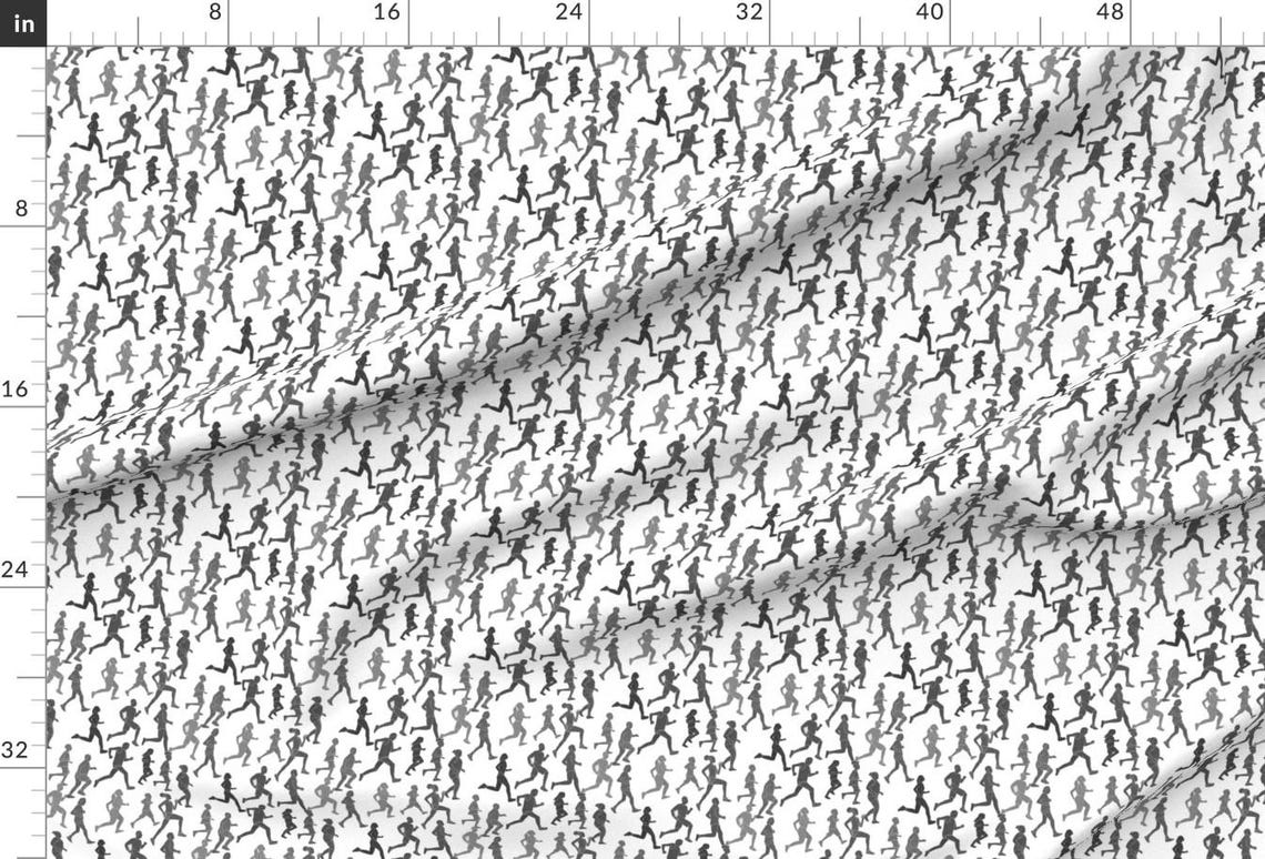 Marathon Runners Fabric - Runners by Landpenguin - Athletic Marathon ...