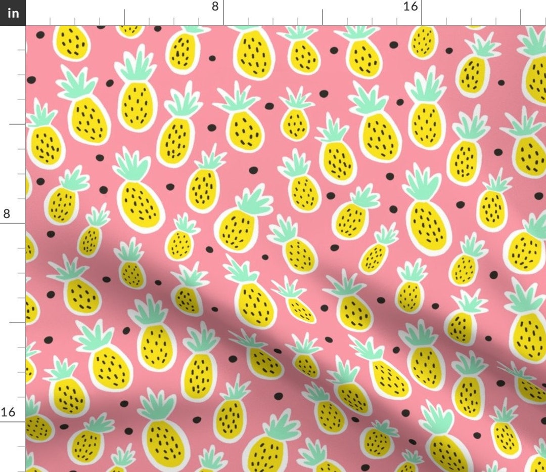 Pineapple Fabric Pineapple Party by Ellolovey Tropical - Etsy