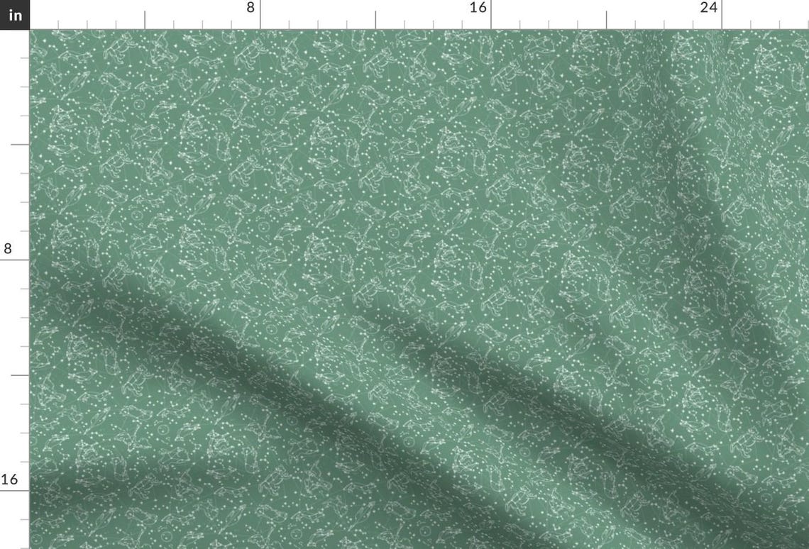 Green Tiny Constellations Astro Fabric - Small - Cosntellations ...