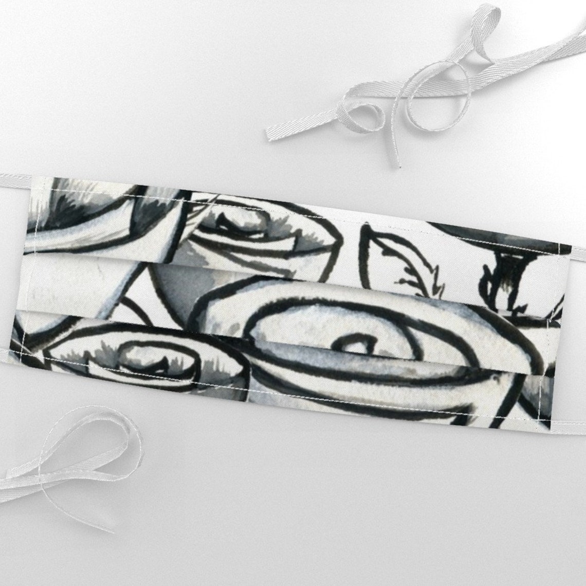 Black Roses Fabric Hand Painted Funky Quirky Roses Large - Etsy