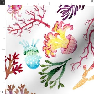 Watercolor Reef Fabric - Under the Sea by Gabbymalpas- Jellyfish Sea ...