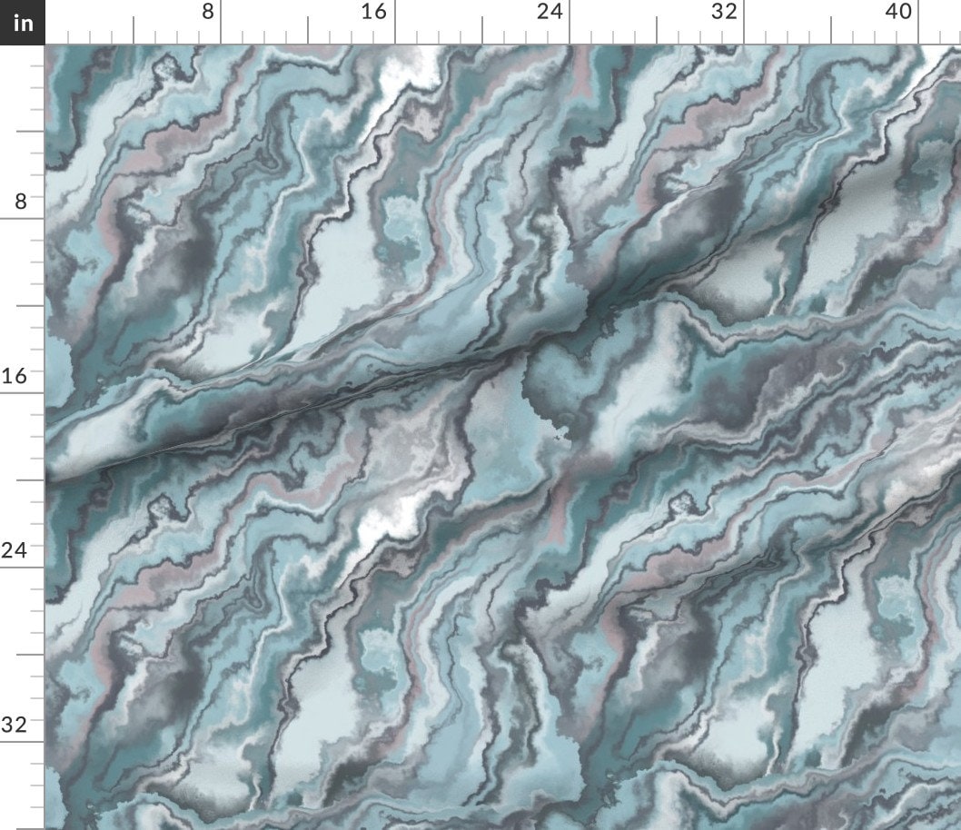 Blue Marble Fabric Marble Texture Streaks Blue by Kociara | Etsy