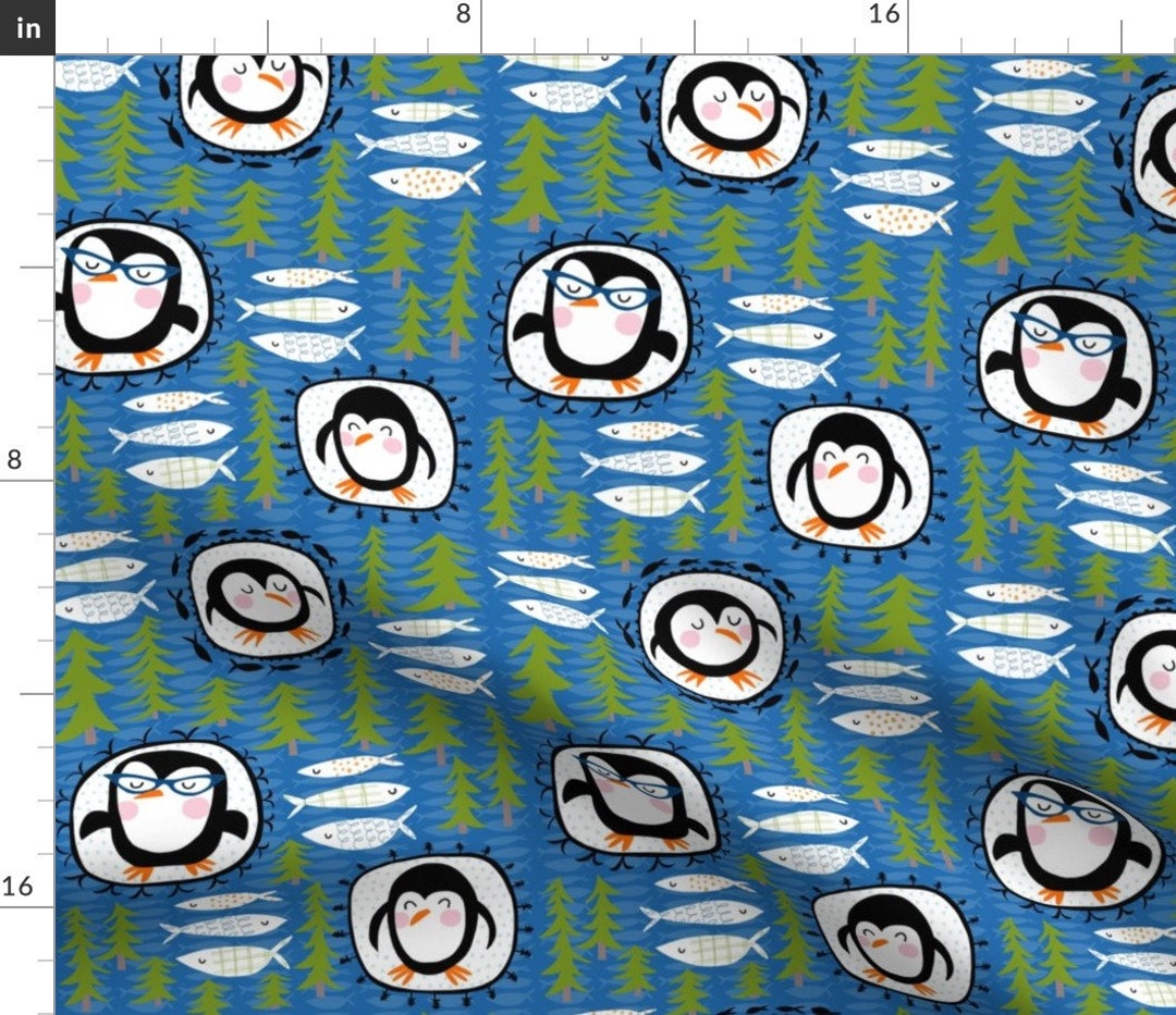Penguins Fabric Penguin Portraits by Pattyryboltdesigns Winter Holiday ...