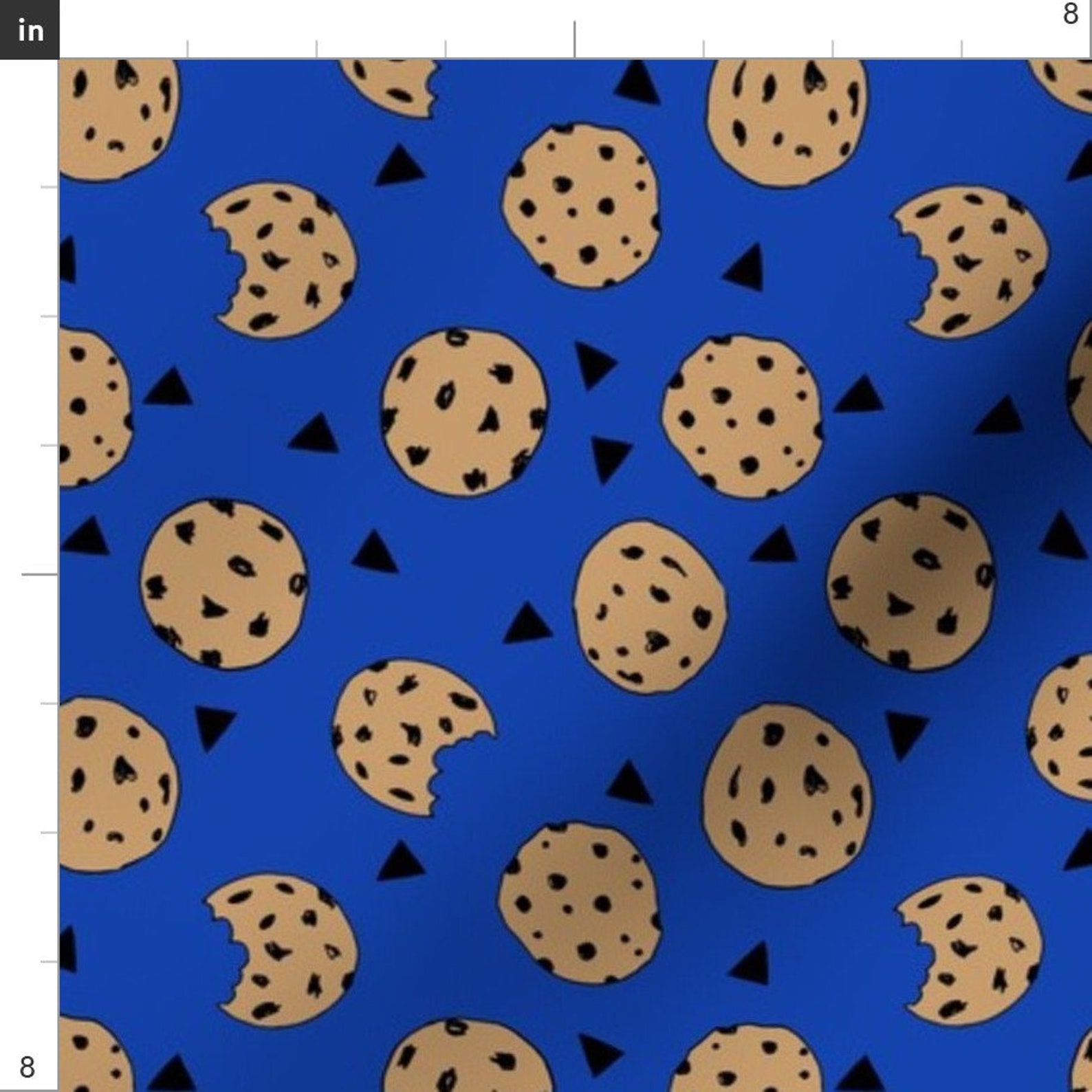 Cookie Fabric Cookies Bright Blue Cookie Fabric Cute Cookies - Etsy