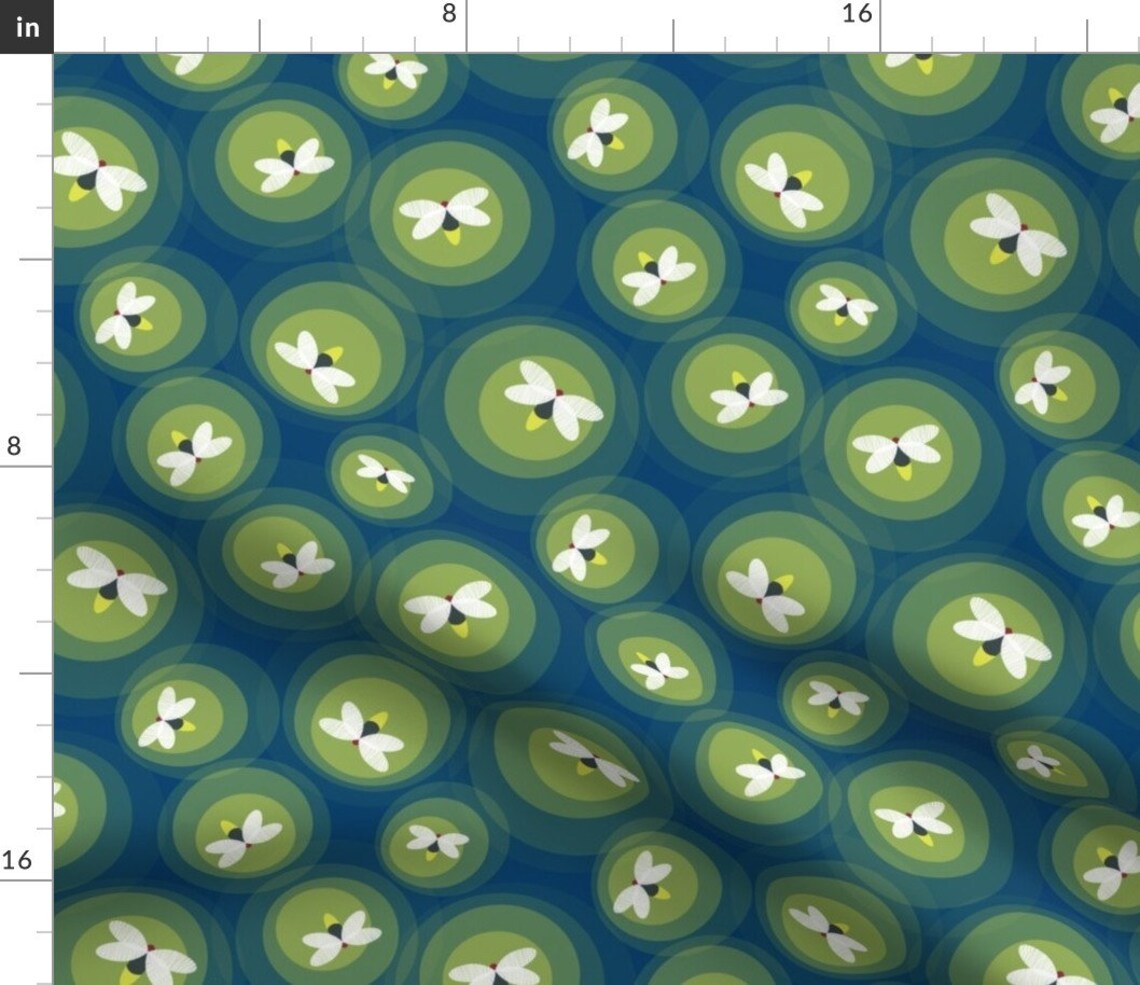 Summer Firefly Fabric Fireflies by Jillbyers Summer - Etsy