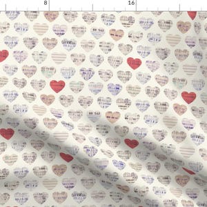 Reading Fabric Library Love by Lellobird Reading Love Hearts Library ...