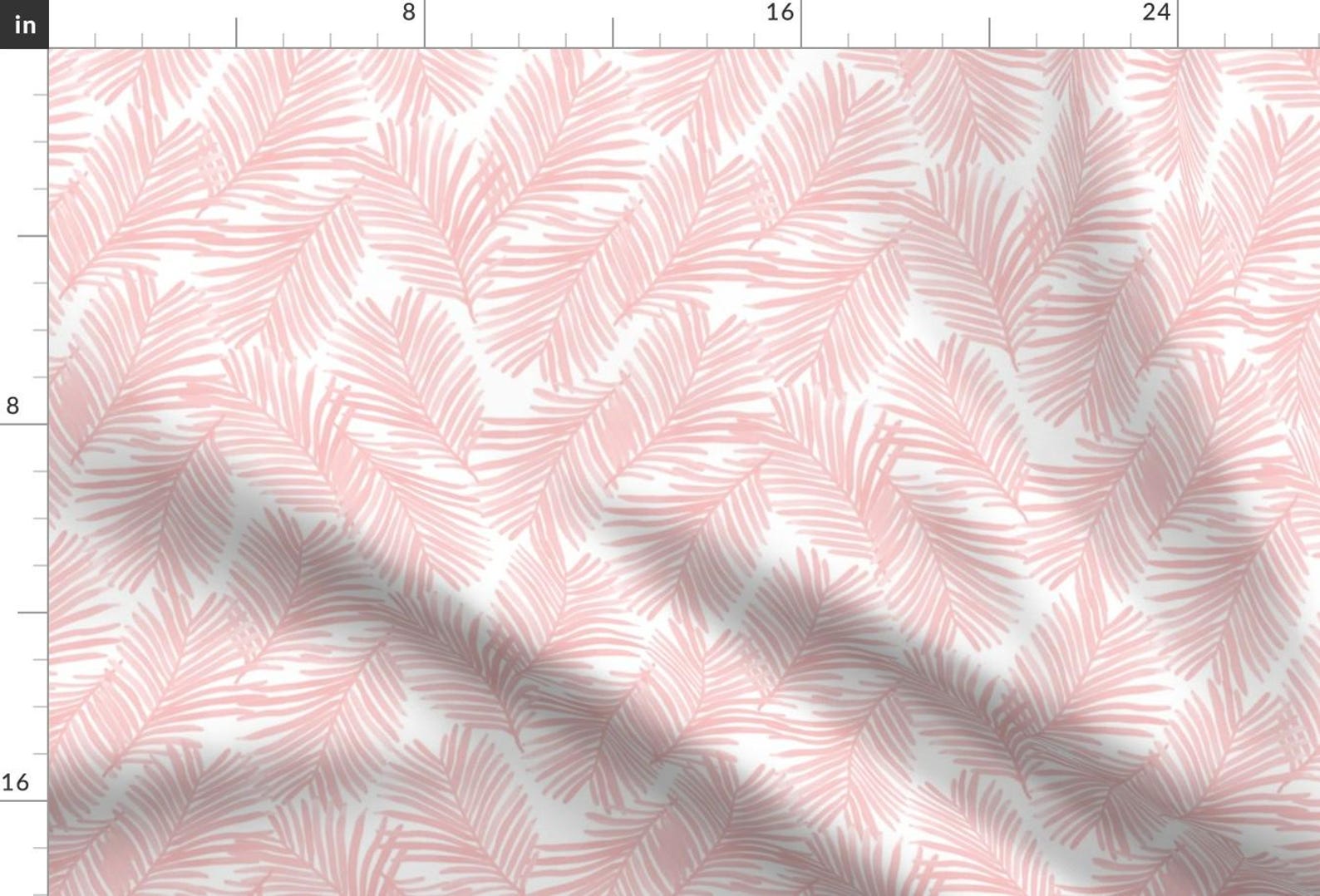 Palm Fabric - Palm Print Pastel Pink Nursery Baby Design by ...