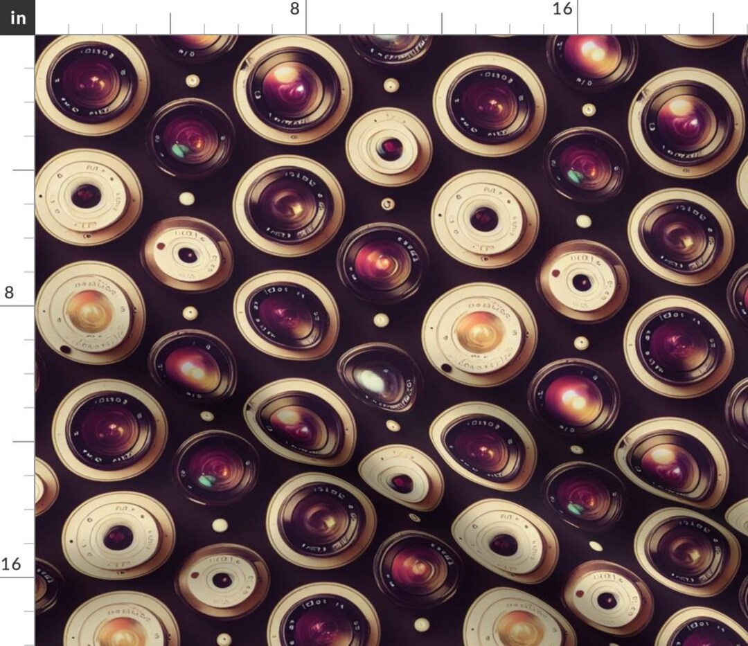Vintage Photography Fabric Vintage Camera Lenses by Nickleen Cameras ...