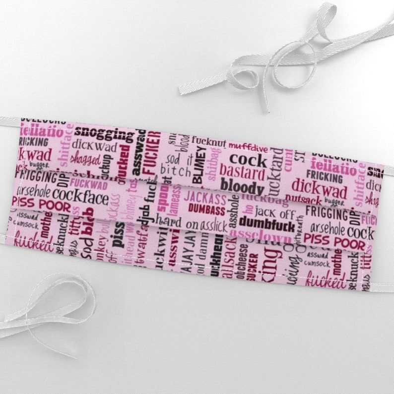 Typography Fabric Impolite Conversation vert Horiz/pink by - Etsy