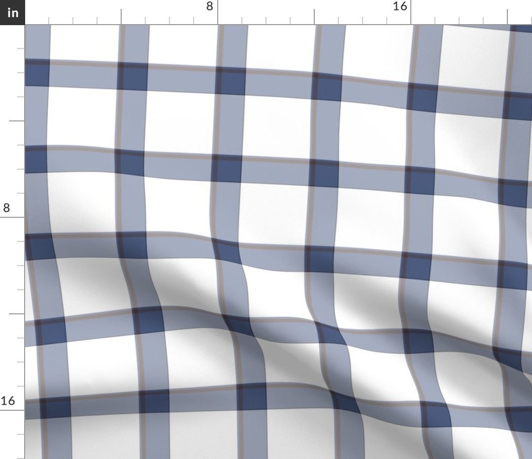 Blue and Gray Plaid Fabric Chambray Plaid By Abbie0akley Blue Plaid ...