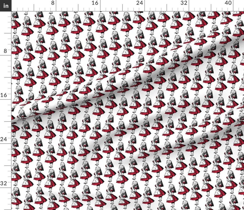 Wonderland Fabric Alice With Red by Pond Ripple Wonderland - Etsy