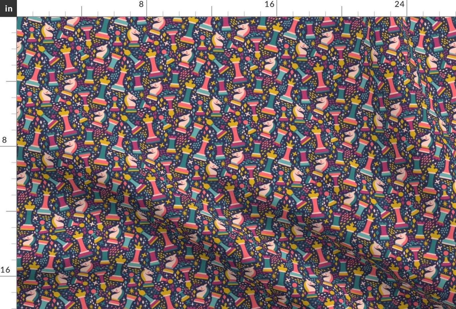 Chess Game Fabric - Chess Magic by Magicforestory - Chess Print ...