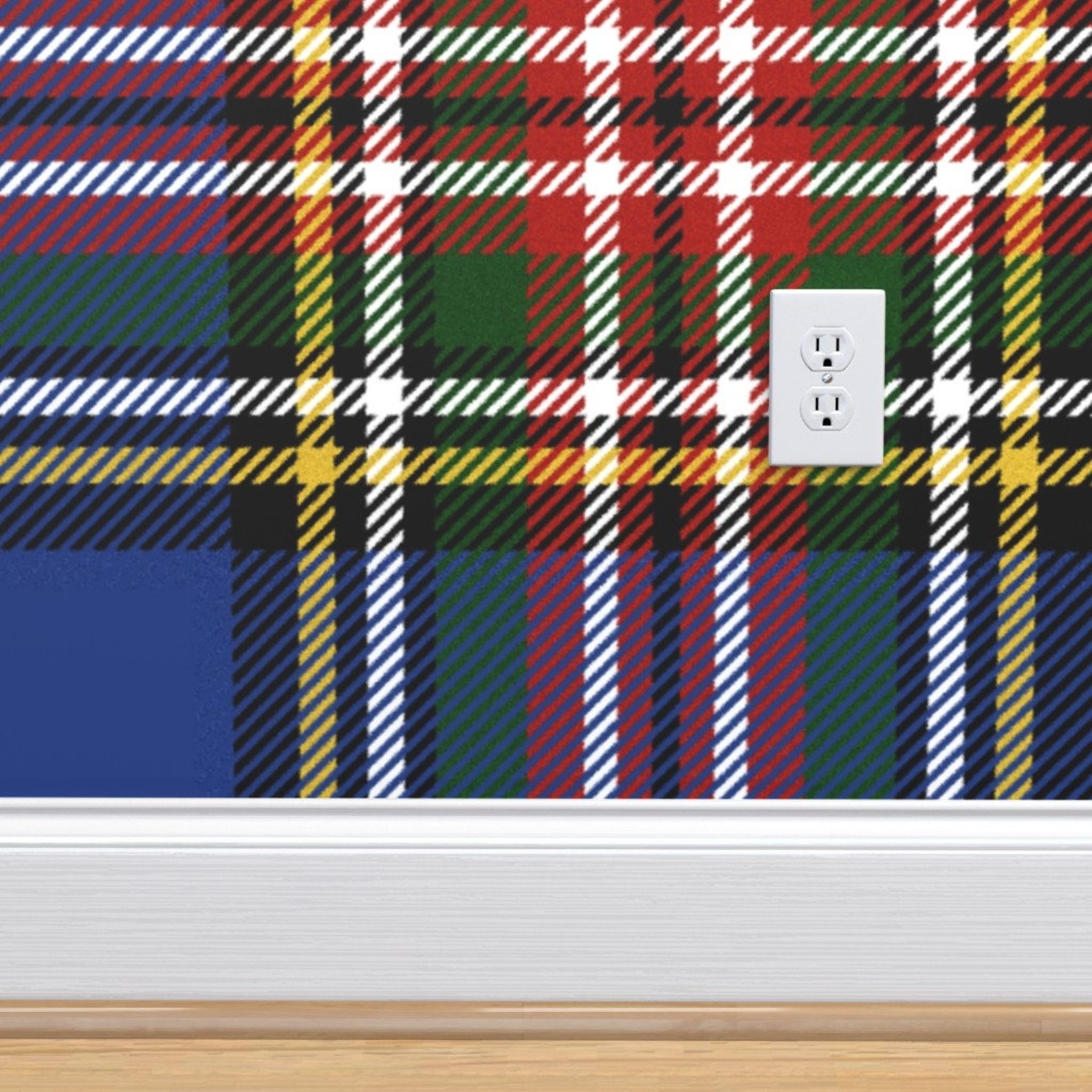 Tartan Wallpaper Royal Plaid by Peacoquettedesigns Blue - Etsy