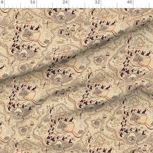 Dragon Cartography Fabric - Fantasy Map by Lu_repeating - Sorcery ...