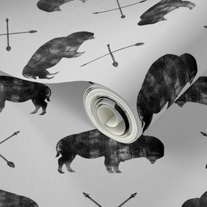Distressed Wallpaper Distressed Buffalo by Littlearrowdesign Gray ...