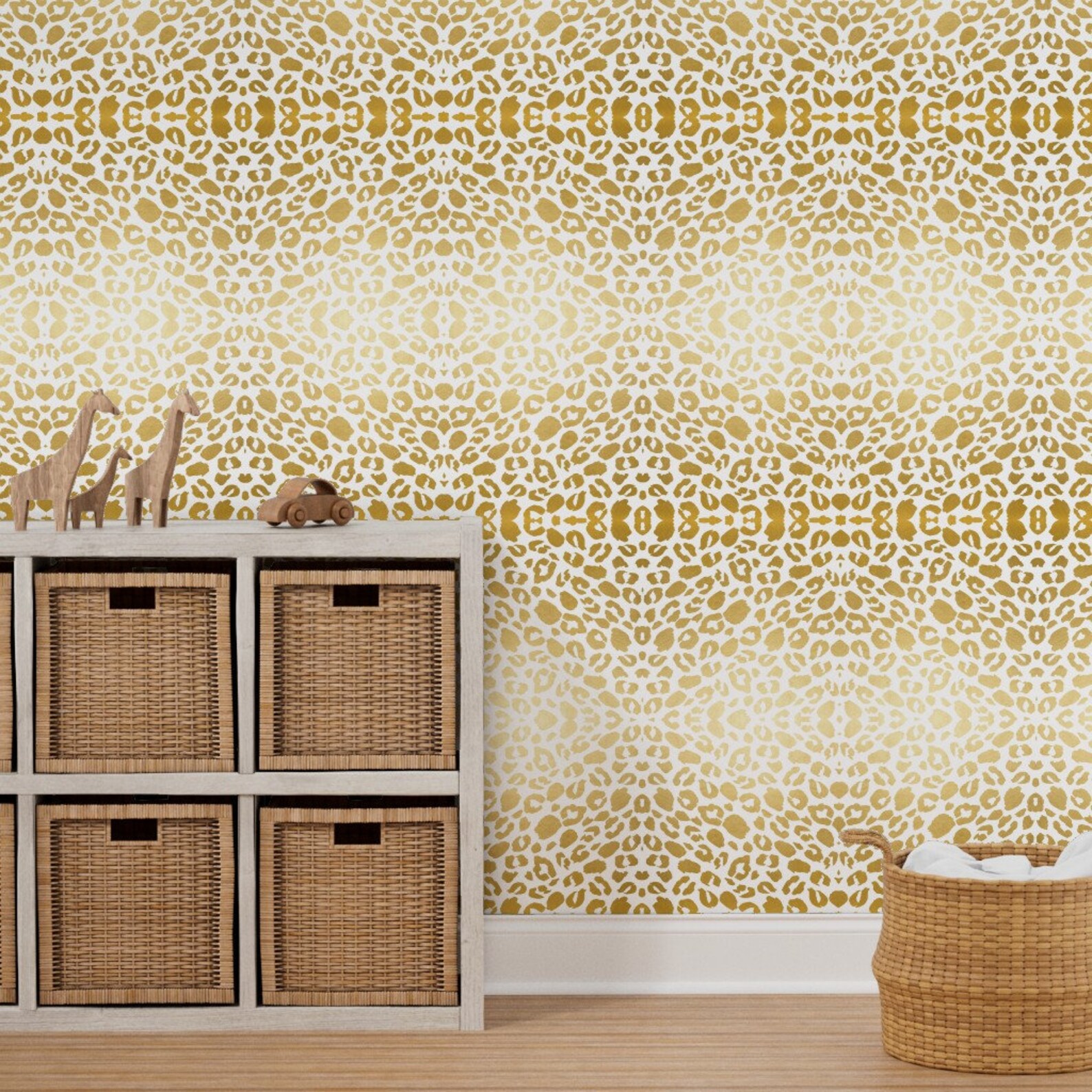 Leopard Wallpaper Gold Gilt Leopard Print by Mlags Yellow - Etsy