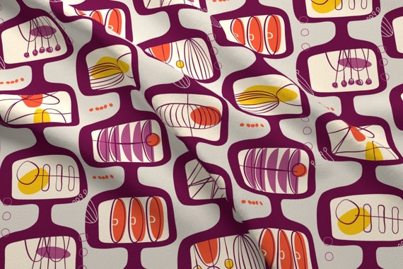 Vintage Mod Fabric Mid Century Modular By Retrorudolphs | Etsy