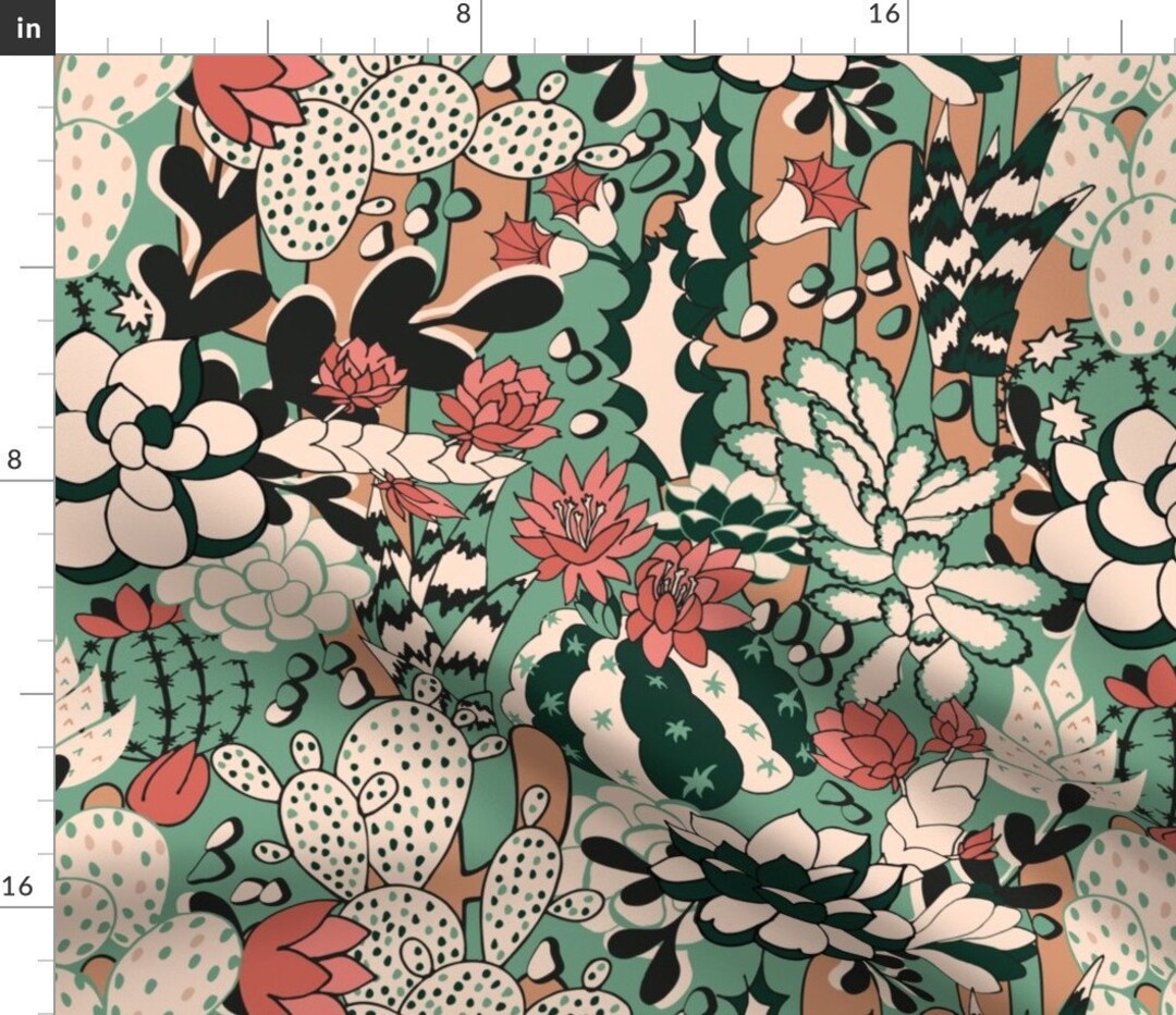 Cacti Fabric Cacti by Lidiebug Cacti Cactus Succulent Plants Desert ...