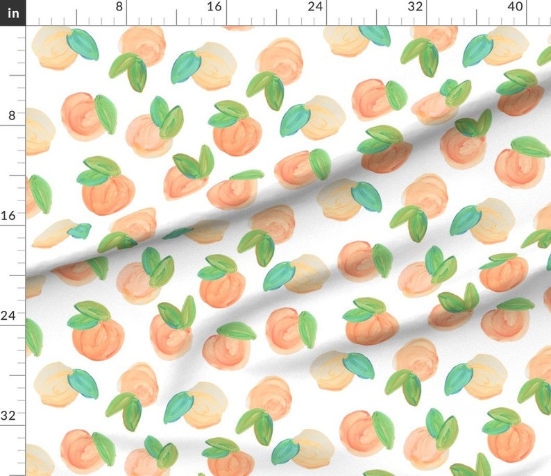 Painterly Peaches Fabric True Sweet Peach by Ivieclothco | Etsy