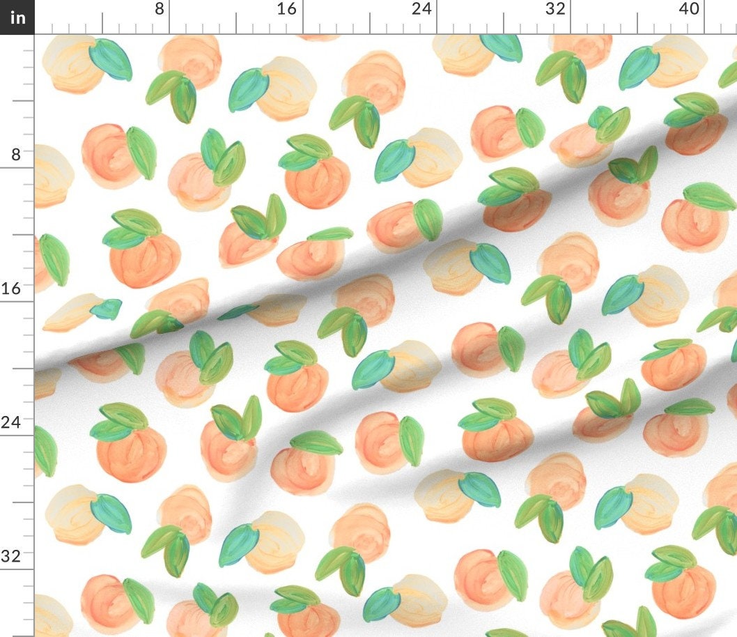 Painterly Peaches Fabric True Sweet Peach by Ivieclothco | Etsy