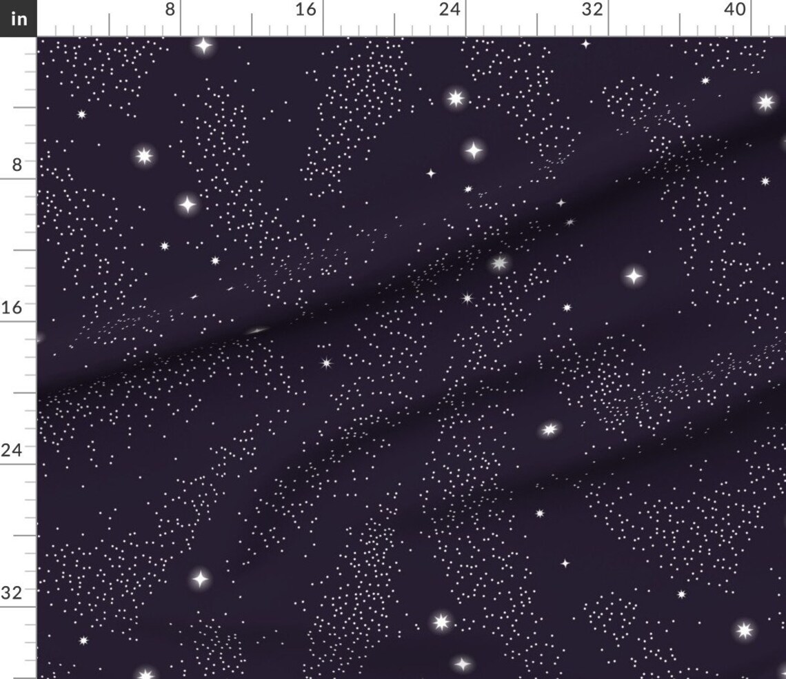 Purple Celestial Fabric Universe Galaxy Pattern 5 By | Etsy