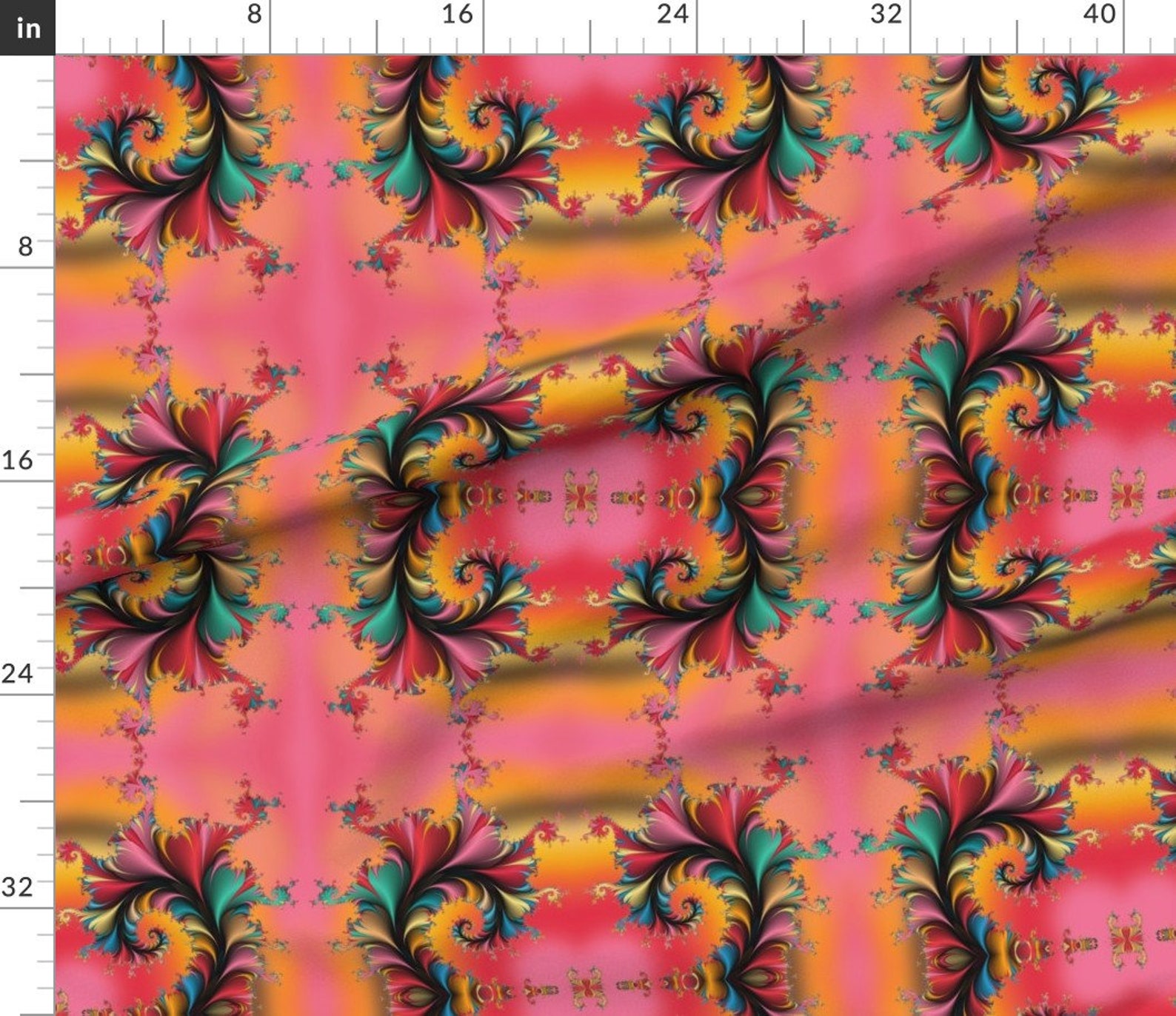 Trippy Fabric Fractal Garden by Joanmclemore Home Decor - Etsy