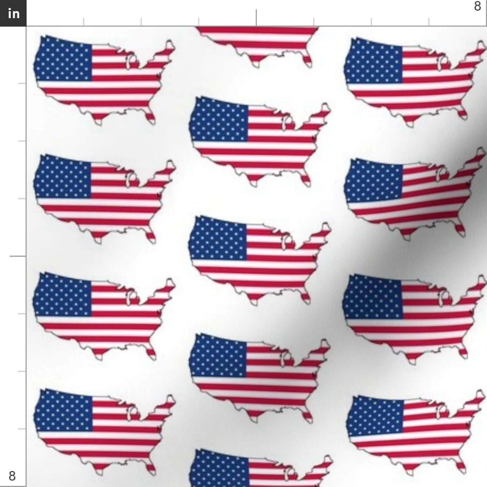 American Flag Fabric Usa Flag Overlay by Thinlinetextiles - Etsy