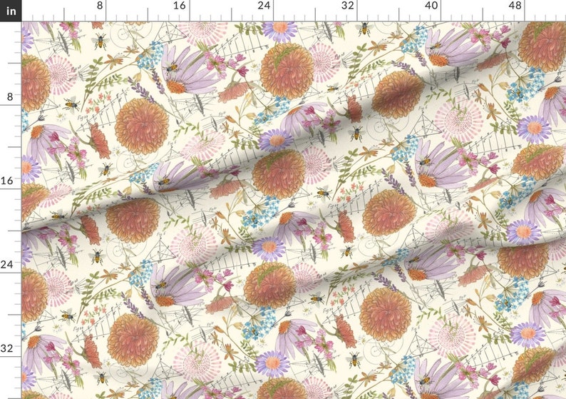 Floral Fabric Botanical Sketchbook By Jennifergeldard | Etsy