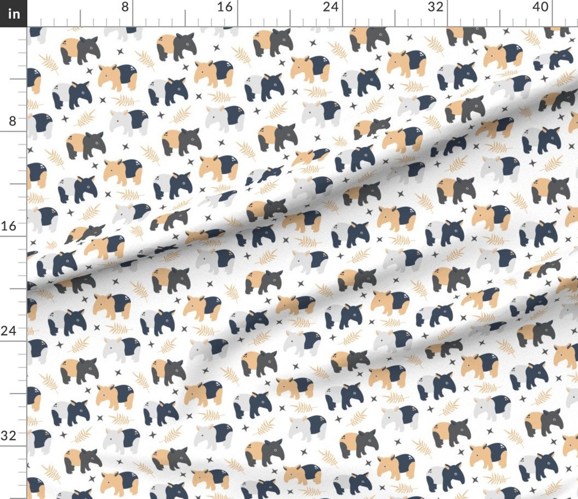 Tapir Fabric Tapir Pattern by Boyusya Child Animal Zoo - Etsy
