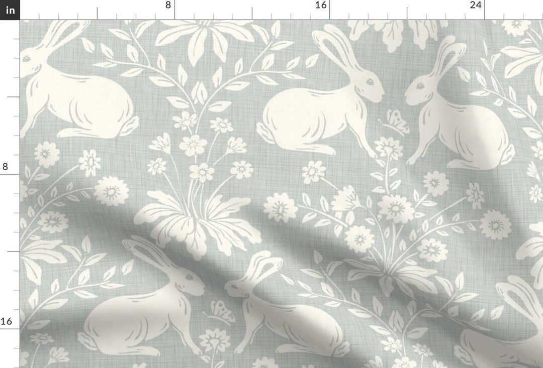 Traditional Fabric - Bunny Botanical Large by Fernlesliestudio ...