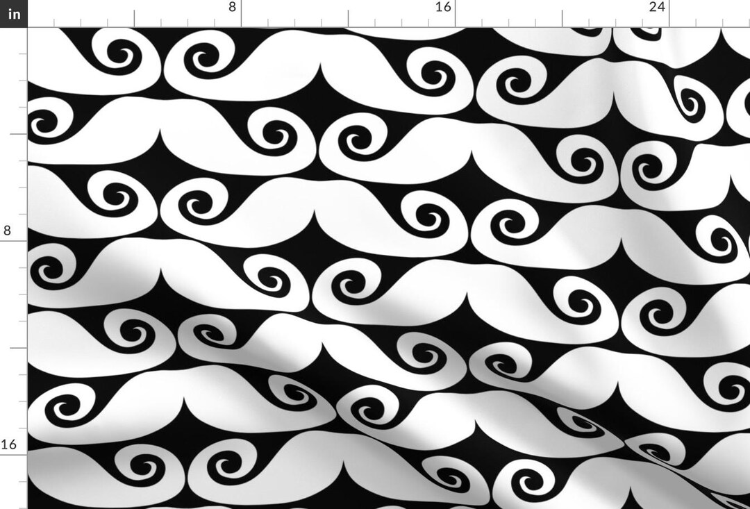 Mustache Fabric - Black Beard's Buddy by Spellstone - Handlebar ...