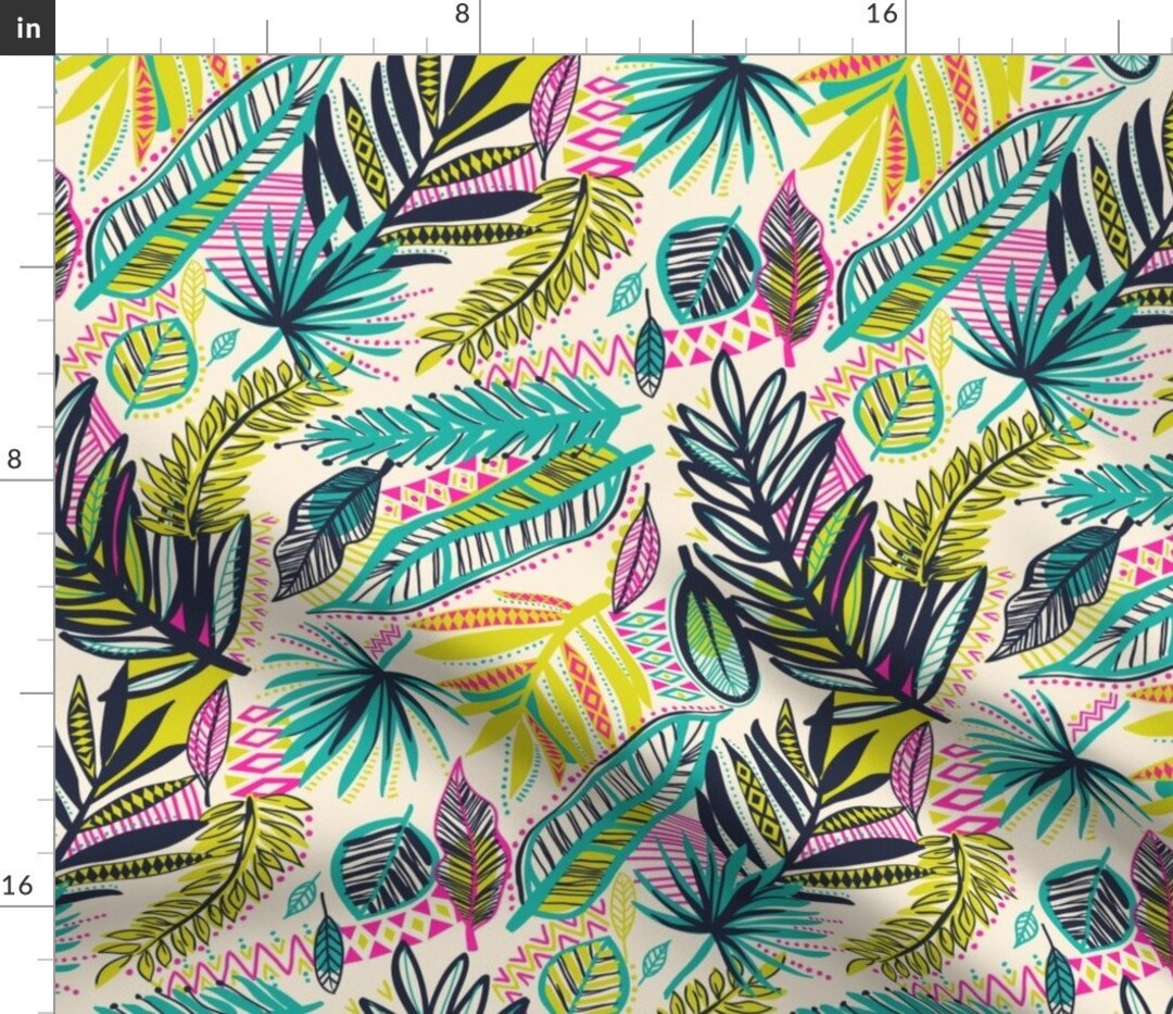 Modern Jungle Fabric Tribal Jungle 2 by Laura May Designs Jungle ...