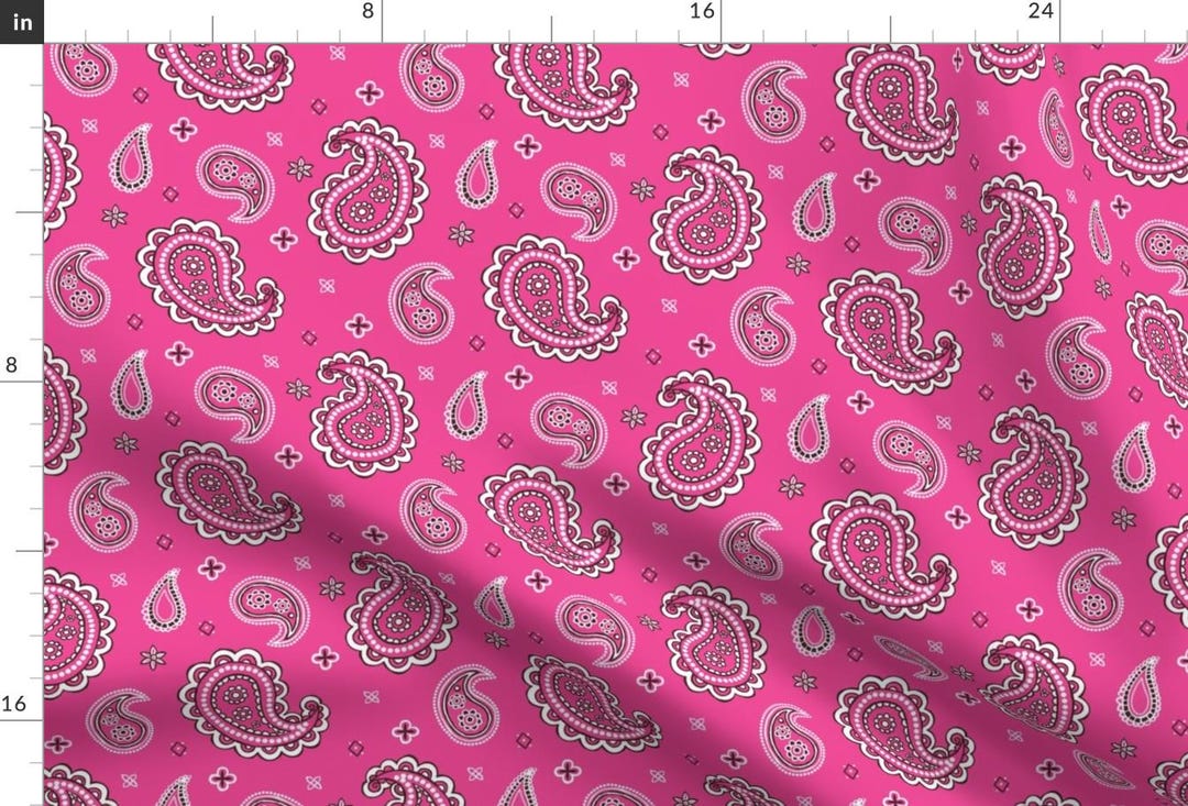 Hot Pink Paisley Fabric - Western Paisley Pink by Whimsical_brush ...