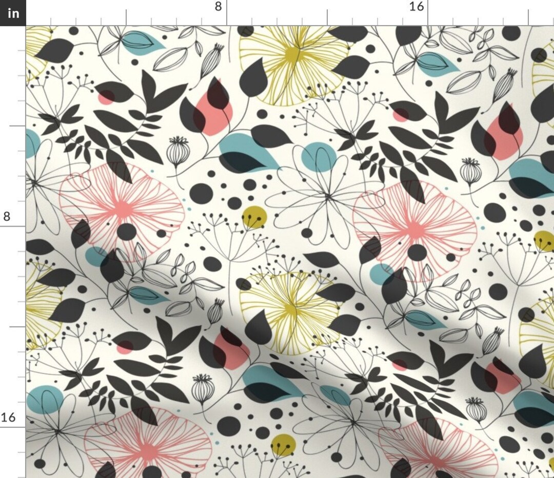 Floral Fantasy Fabric Floral Fantasy by Silmen Floral - Etsy