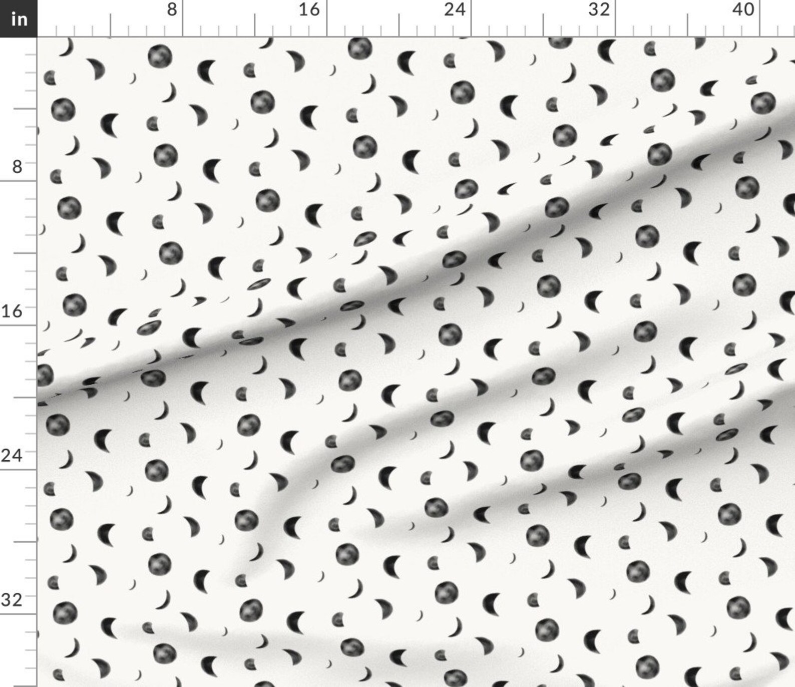 Watercolor Moon Phases Fabric Moon Phases Watercolor Moon | Etsy