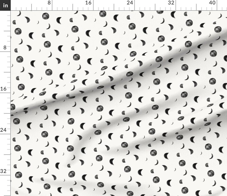 Watercolor Moon Phases Fabric Moon Phases Watercolor Moon - Etsy