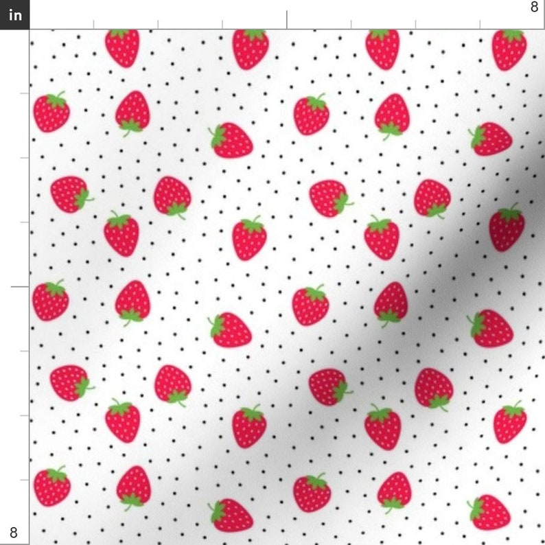 Little Strawberry Fabric Strawberries Fruity Fun by - Etsy